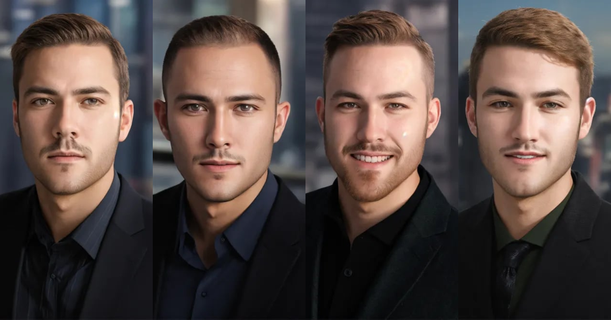 Lexica - Modify my picture to a real application photo, wearing a suite