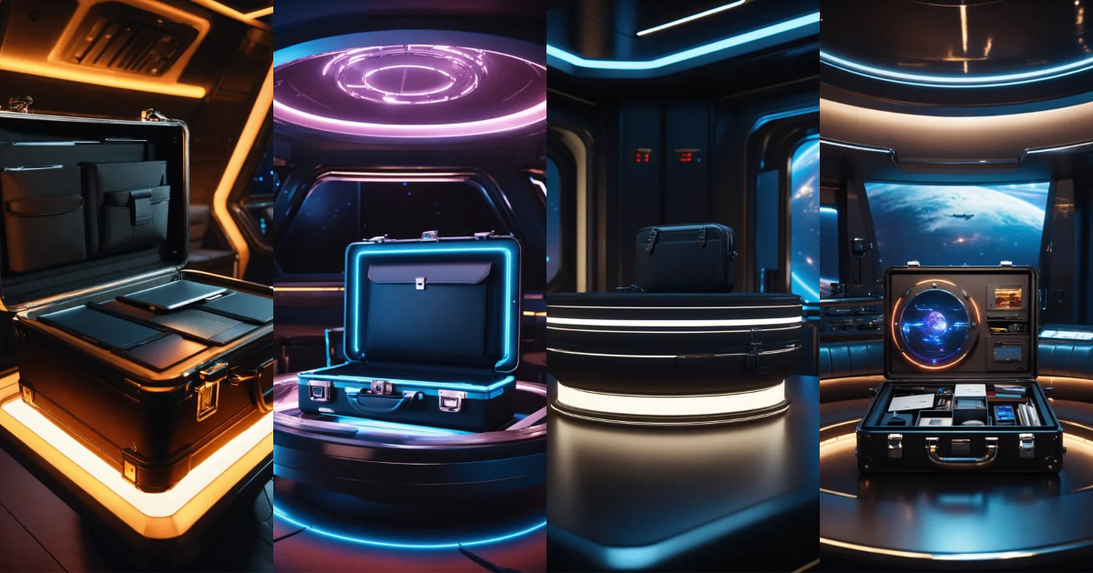 Lexica - VIew of a empty hi tech titanium security briefcase open on a ...