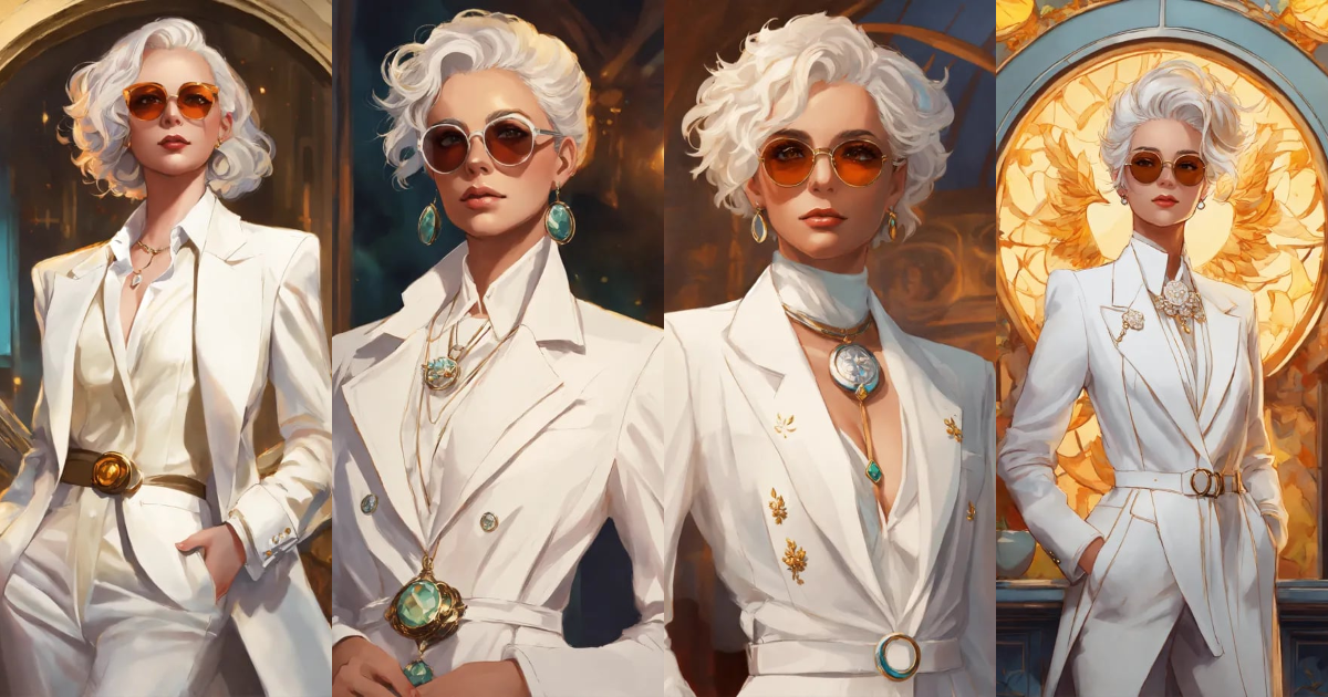 Lexica - Good omens as woman, female Aziraphale wearing white clothes ...