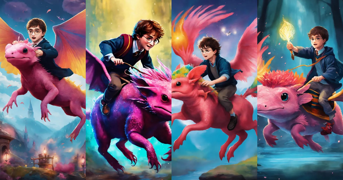 Lexica - Harry potter holding the hand of a colourful and cheerful ...