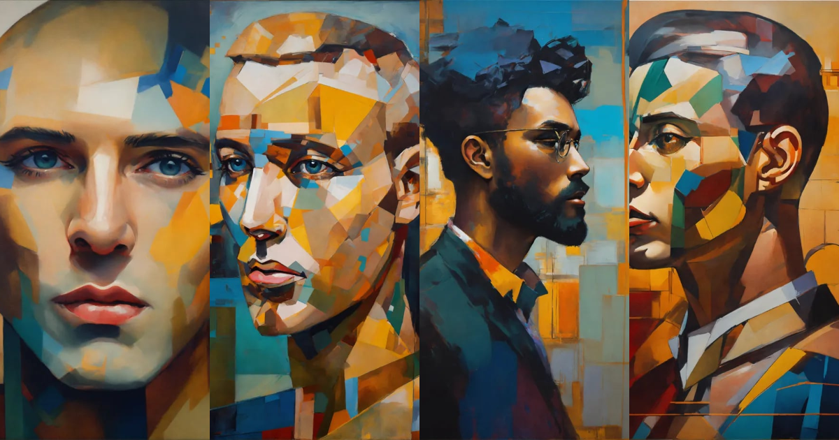 Lexica - Create a visually striking and abstract portrait image that ...