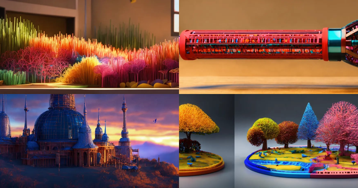 Lexica - Ideas scribble 3d pen beautiful rendering