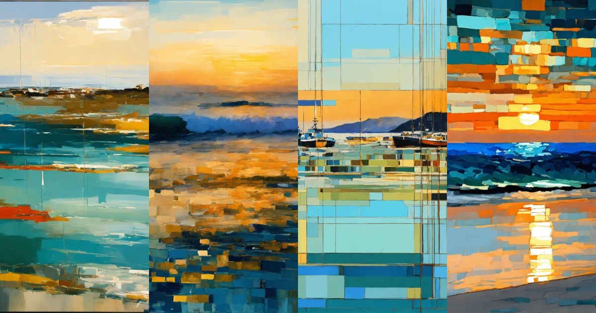 Lexica - La mer, oil painting, transparent, in style, generative art ...