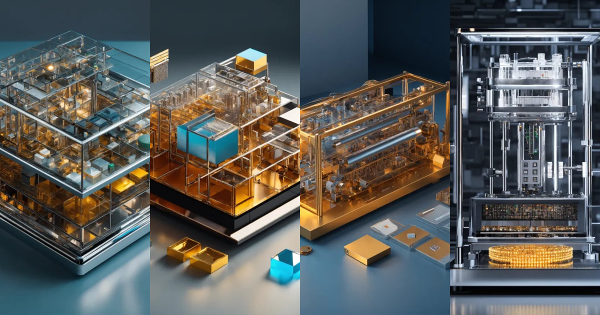 Lexica - Knolling blockchain machine. Minimalistic, modern. 3d render ...