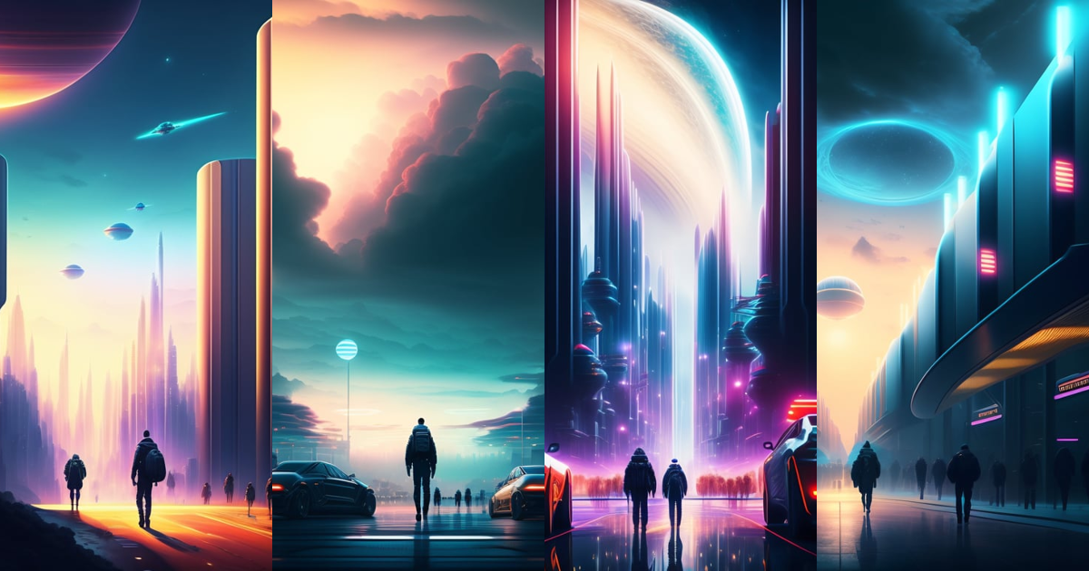 Lexica - Comic illustration of a futuristic city, jupiter clouds ...