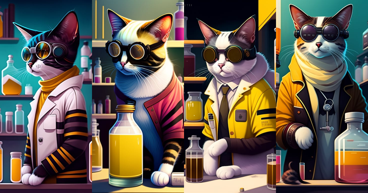 Lexica - Highly detailed portrait of a cute grey and white striped cat ...