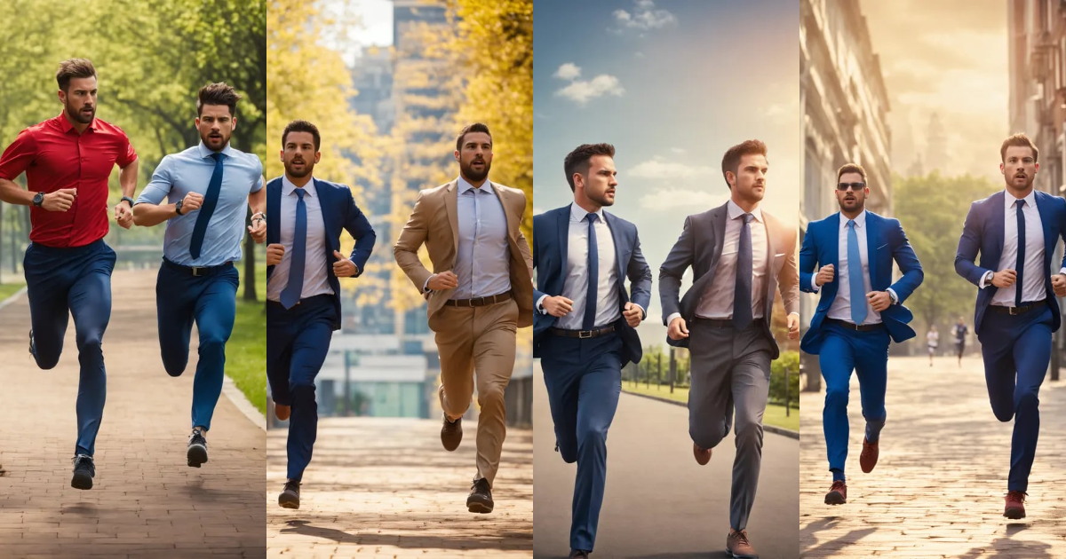 Lexica - A sales man and a marketing executive running side by side ...