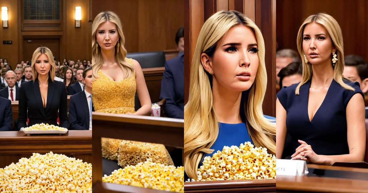 Lexica - Ivanka trump looking annoyed in court, audience replaced with ...