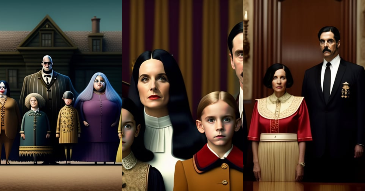 Lexica - Addams family directed by wes anderson