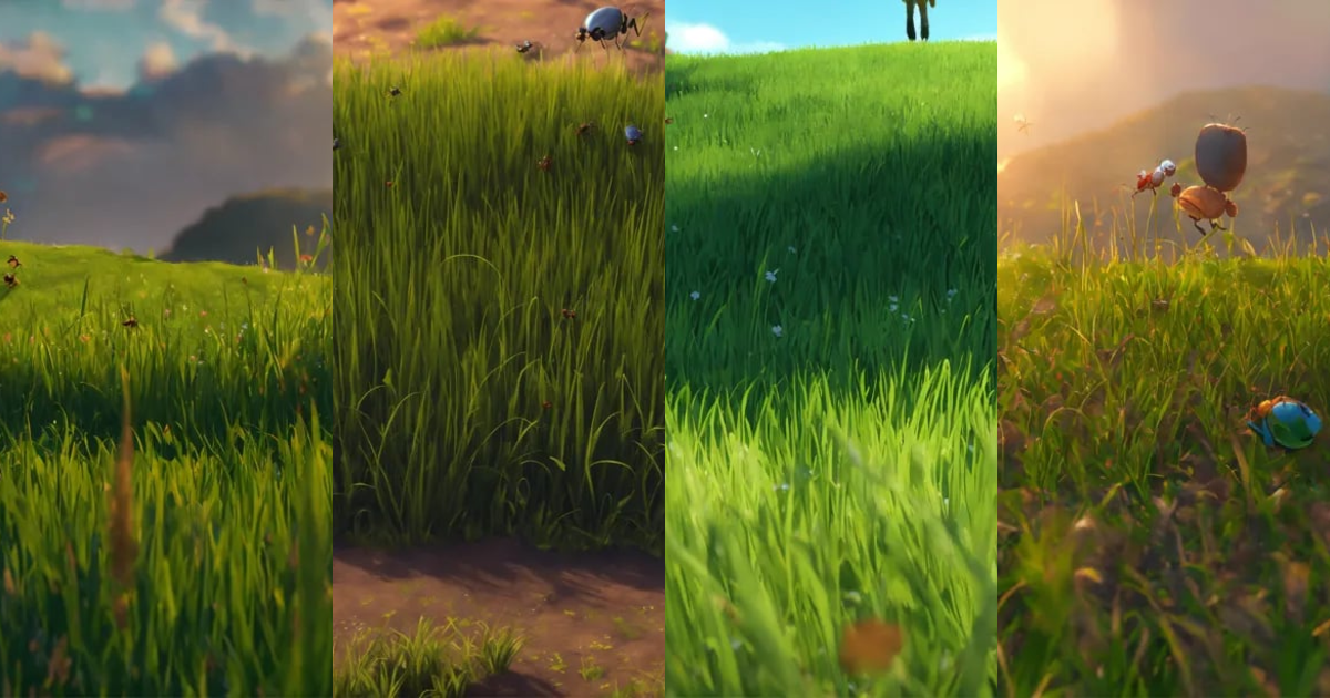 Lexica - The grass as seen from the height of the ants, very tall grass ...