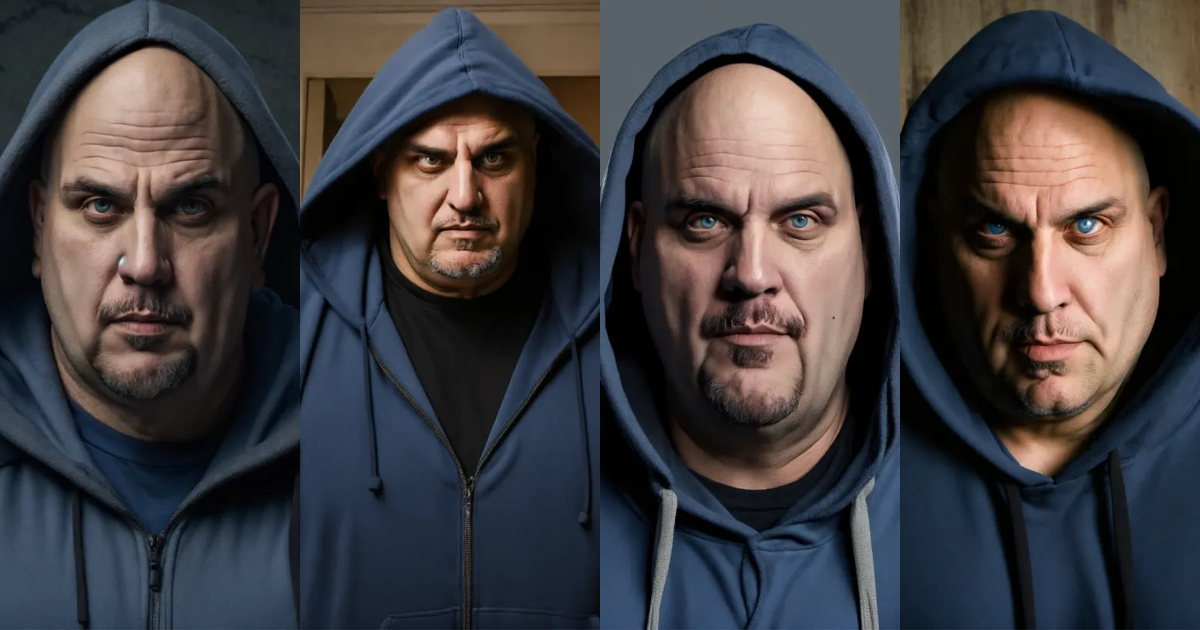 Lexica - UNCLE FESTER JOHN FETTERMAN WEARING A HOODIE OVER HIS HEAD ...