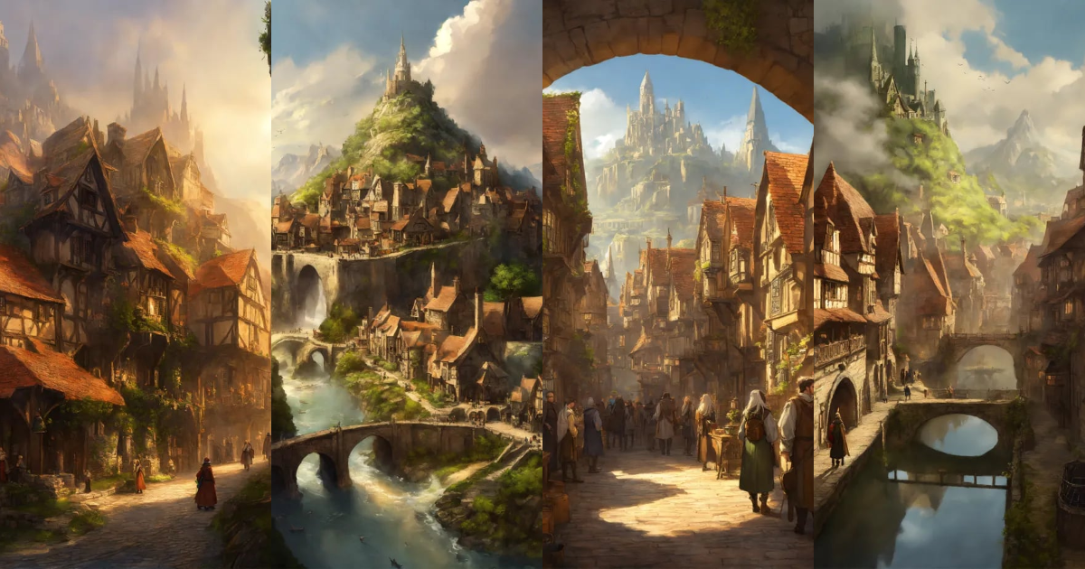 Lexica - A tolkien-like human city concept art