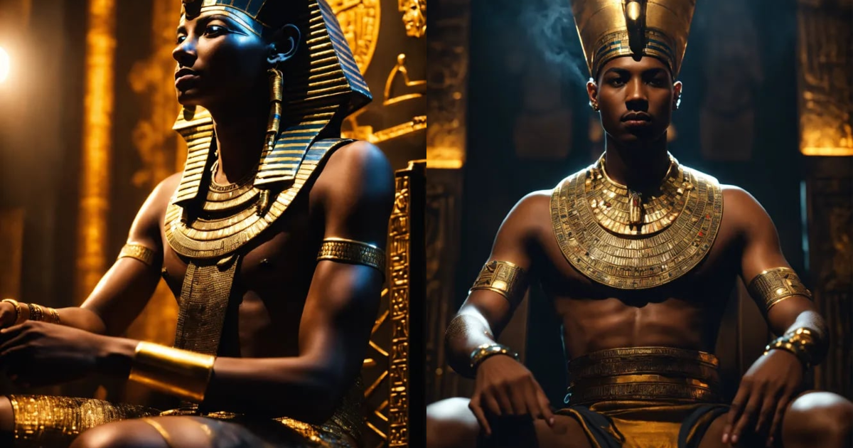 Lexica - An Egyptian pharaoh a real life looking tutankhamun dark skin ...