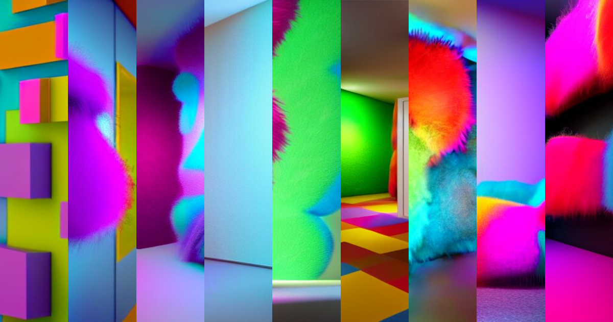 Lexica - : colorful abstract fuzzy sculpture on the wall in modern ...