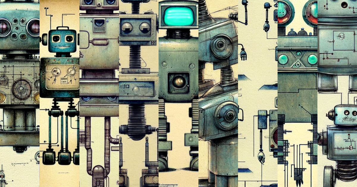 Lexica - (((((1950s robot schematics . muted colors.))))) by Jean ...