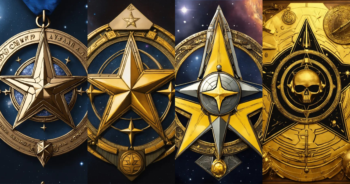 Lexica - Drawing of an insignia of a star command. Insignia Ashtar ...