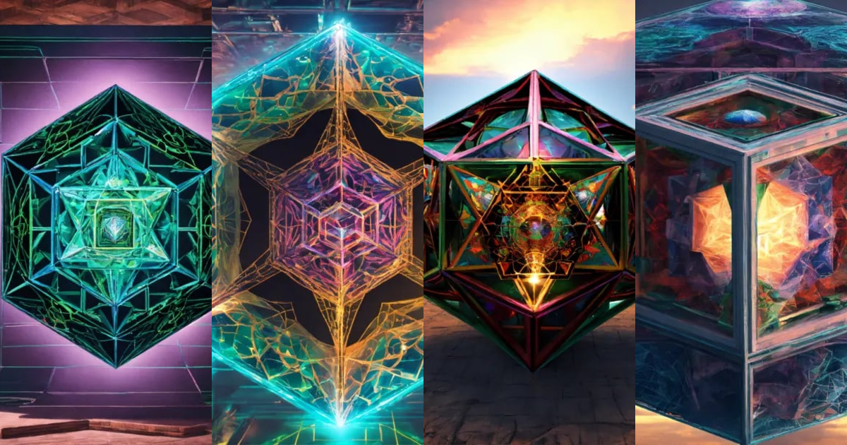 Lexica - Zen master tesseract body fractal three point perspective ...