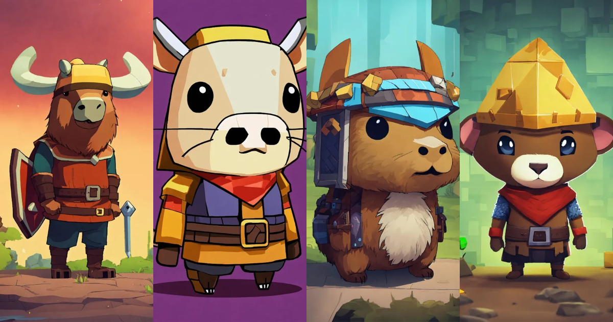 Lexica - Emo rock, squarehead, capybara, game character, viking ...