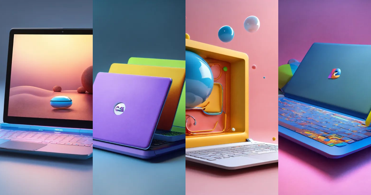 Lexica - Floating laptop , 3d render, pixar style, detailed digital art ...