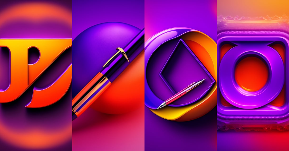 Lexica - Letter and pen fan art purple orange background