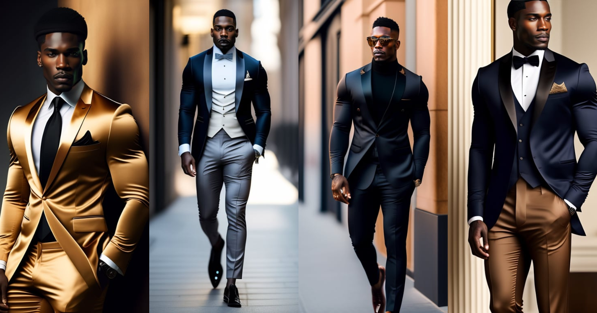 Lexica - Black man wearing elegant cothes, masculine.