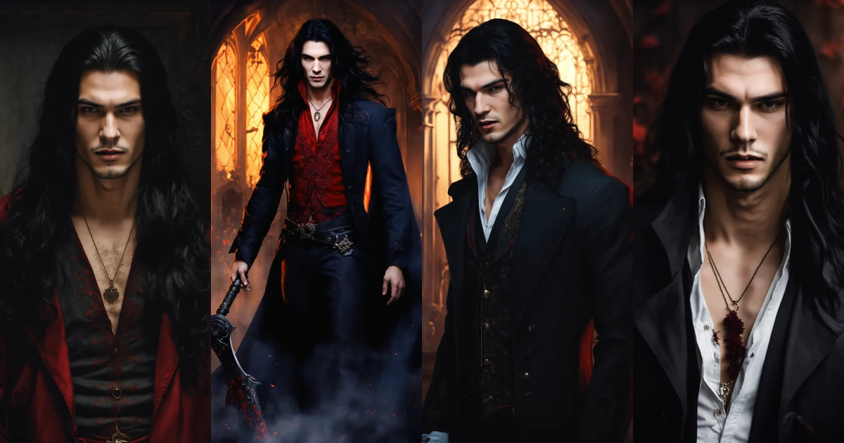Lexica - Picture of a handsome young vampire with long black hair