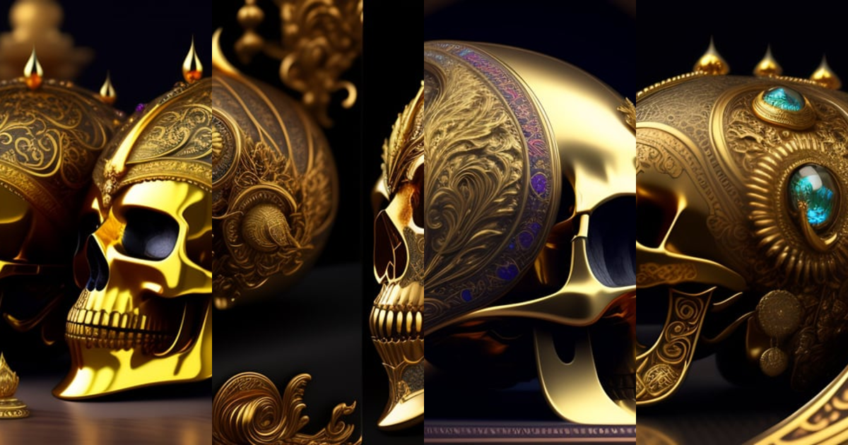 Lexica - A beautiful esoteric style rendition of one skull with armor ...