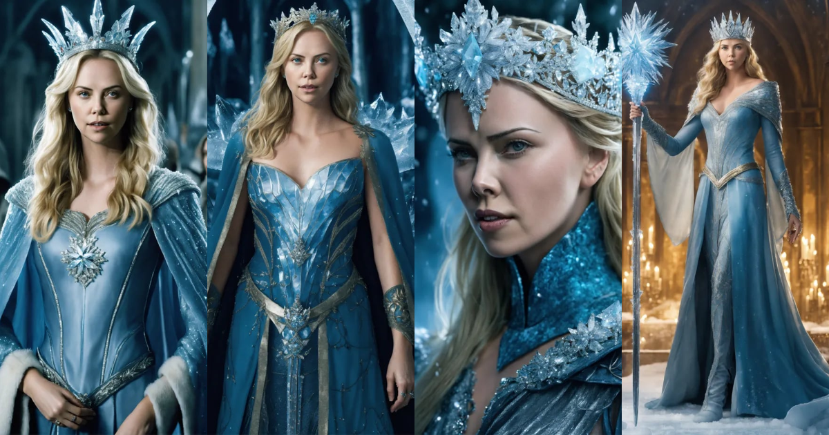 Lexica - Young charlize theron as an frost wizard full body picture ...