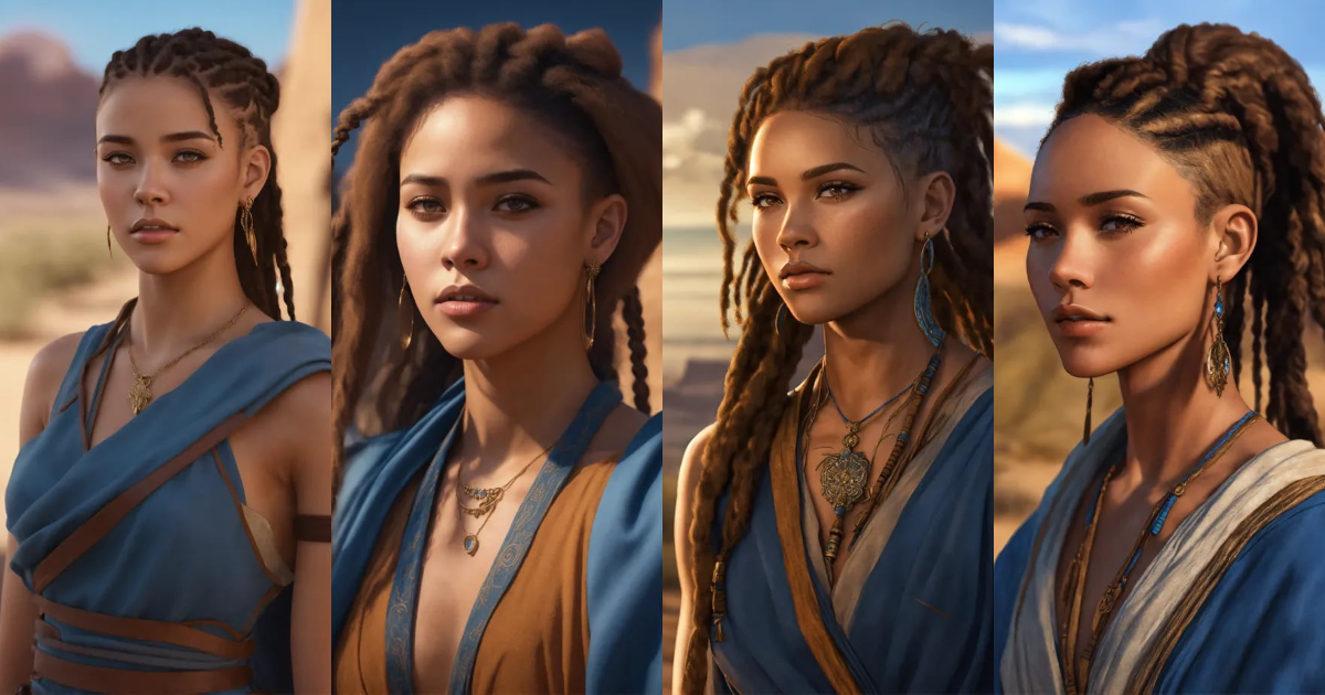 Lexica - Portrait of lightskin woman, age 20, light skin, square jaw ...