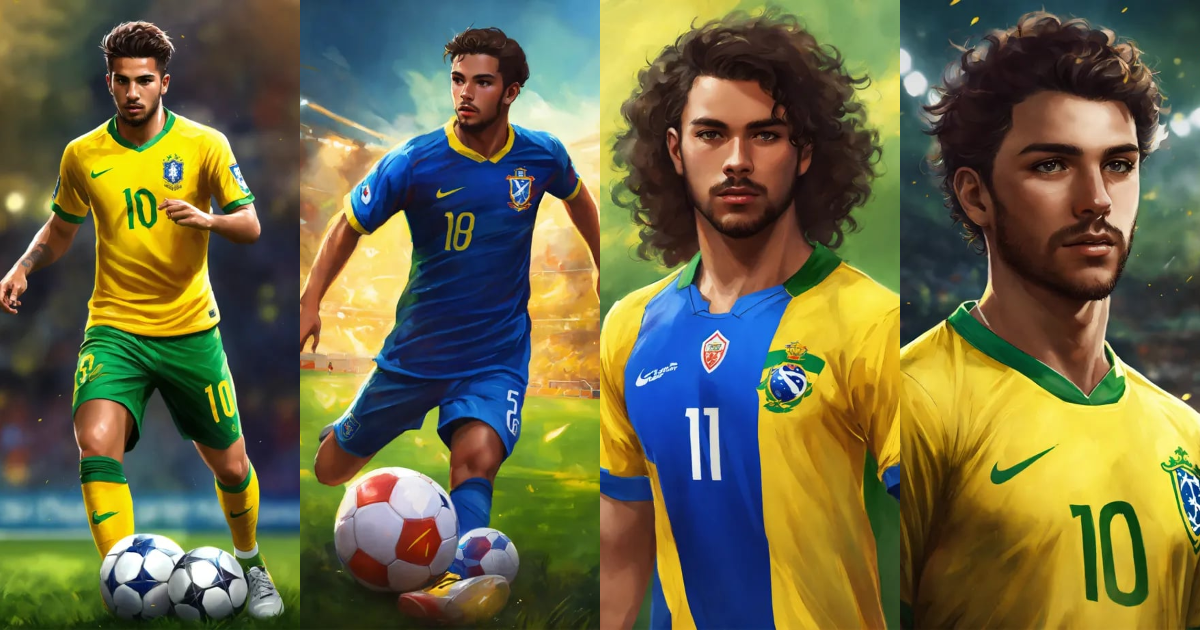 Lexica - Brasilian soccer player digital art, realistic painting, dnd ...