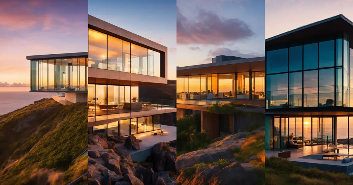 Lexica - A modern architectural building with large glass windows ...