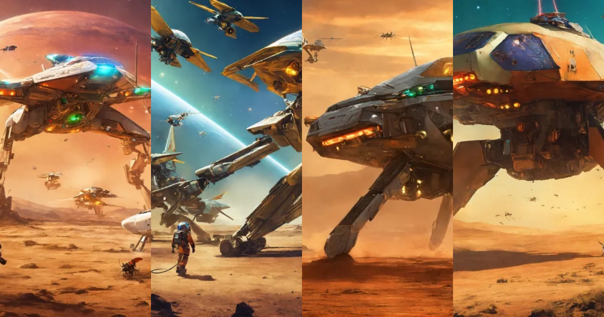 Lexica - Space ship fighters dog fight alien insect robots on planet ...