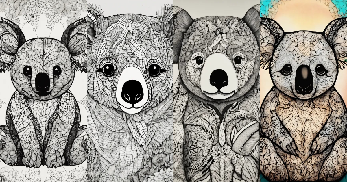Lexica - Zentangle, Koala bear