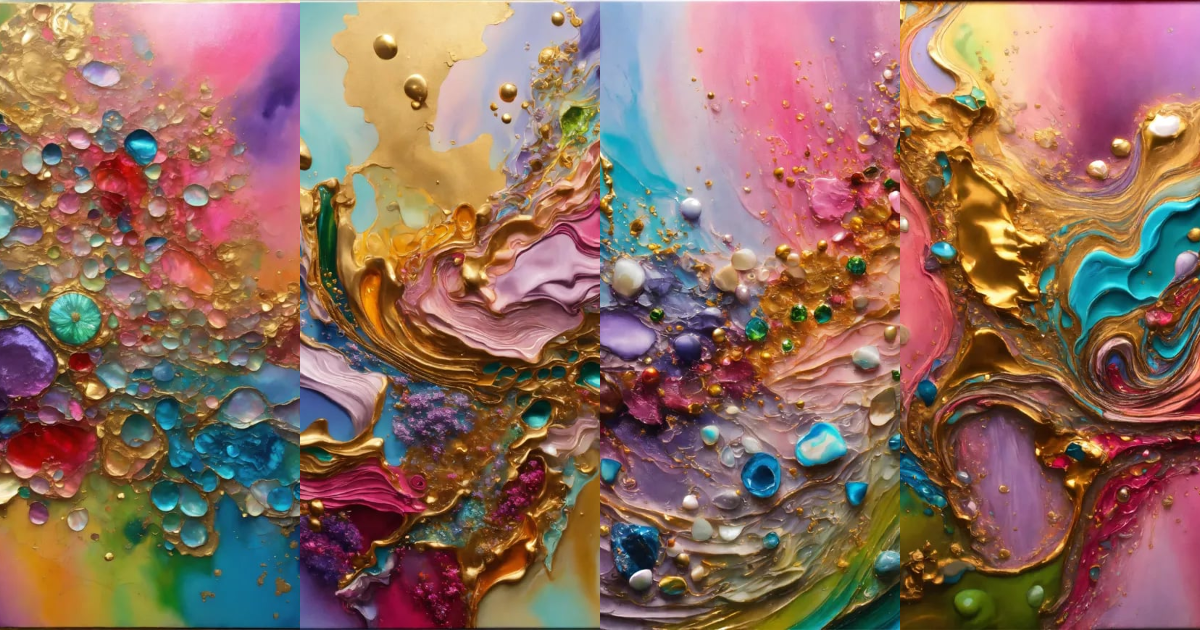 Lexica - Colorful abstract painting oil and water complex complicated ...