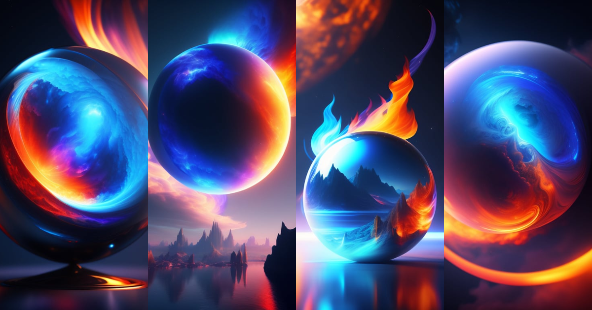 Lexica - The shot of a blue flame inside of a sphere, obscure ...