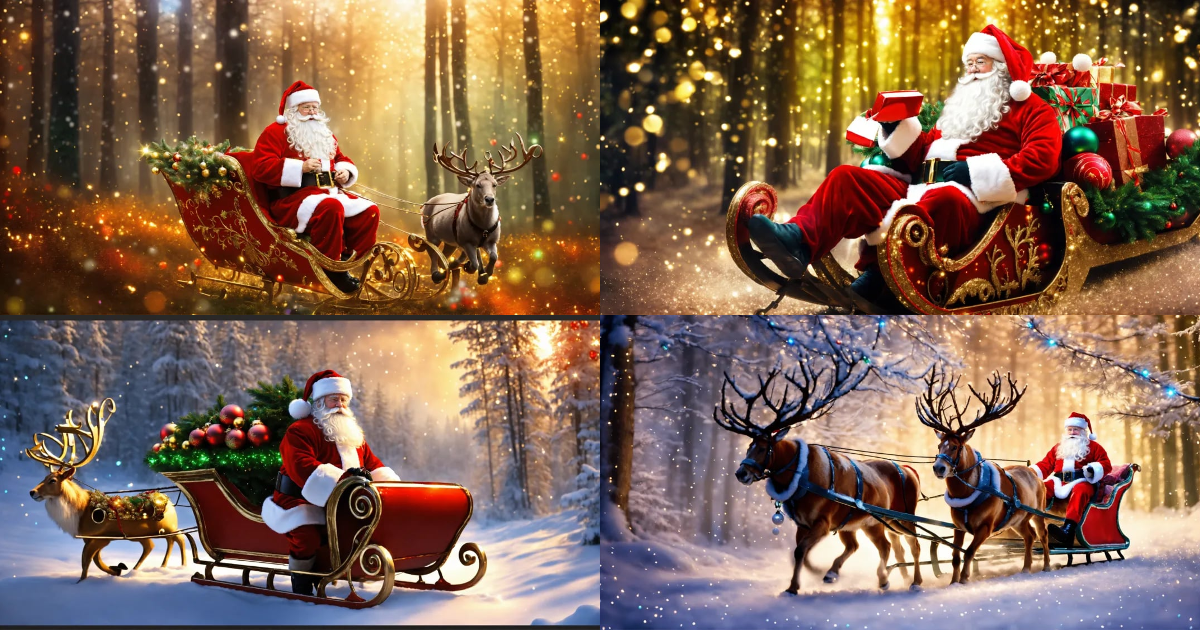 Lexica - Santa Claus, realistic photo, sleigh, in Impressionism New ...