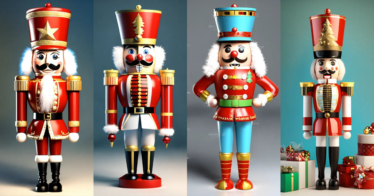 Lexica - Fun christmas nutcracker, full body front, 3d rendering