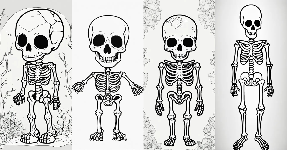 Lexica - Extremely simple. cartoon style. little cute skeleton ...
