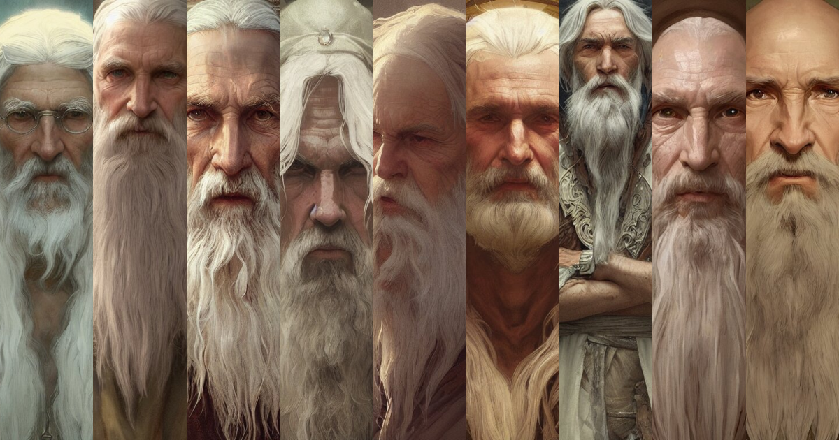 Lexica - A highly detailed portrait painting of an elderly healer elf ...