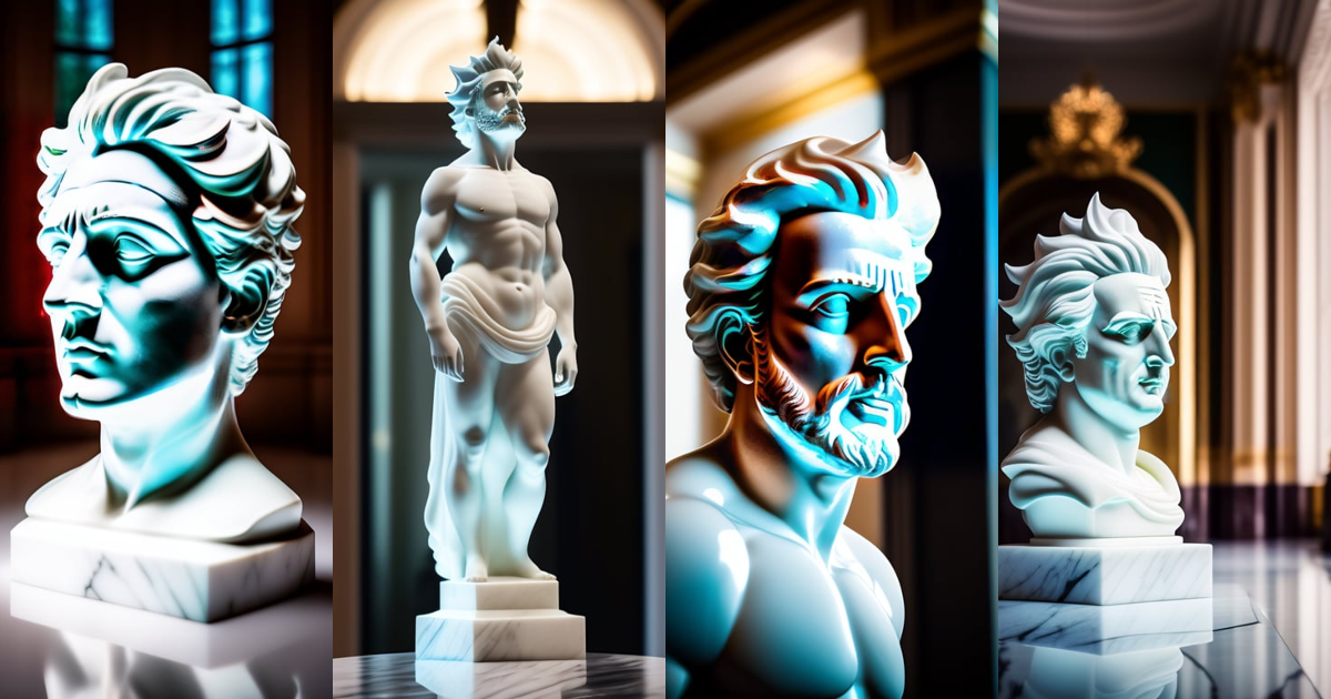 Lexica - Photo of a marble statue of Rick Sanchez of Rick and Morty ...