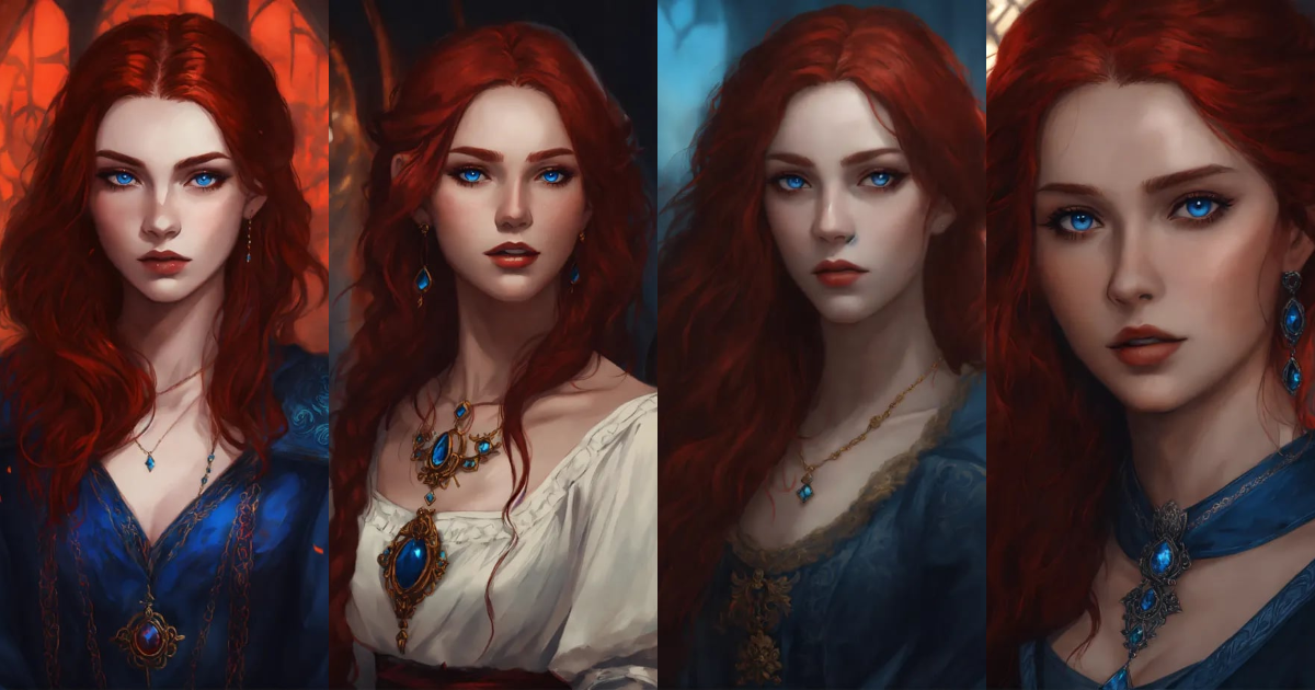 Lexica - Drawing of portrait of russian 20 year old woman dark evil red ...