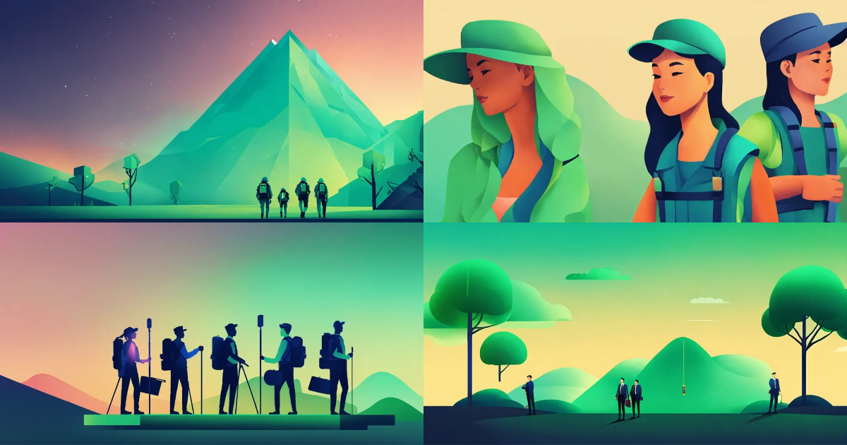 Lexica - Lead team. simple flat gradient illustration. jade