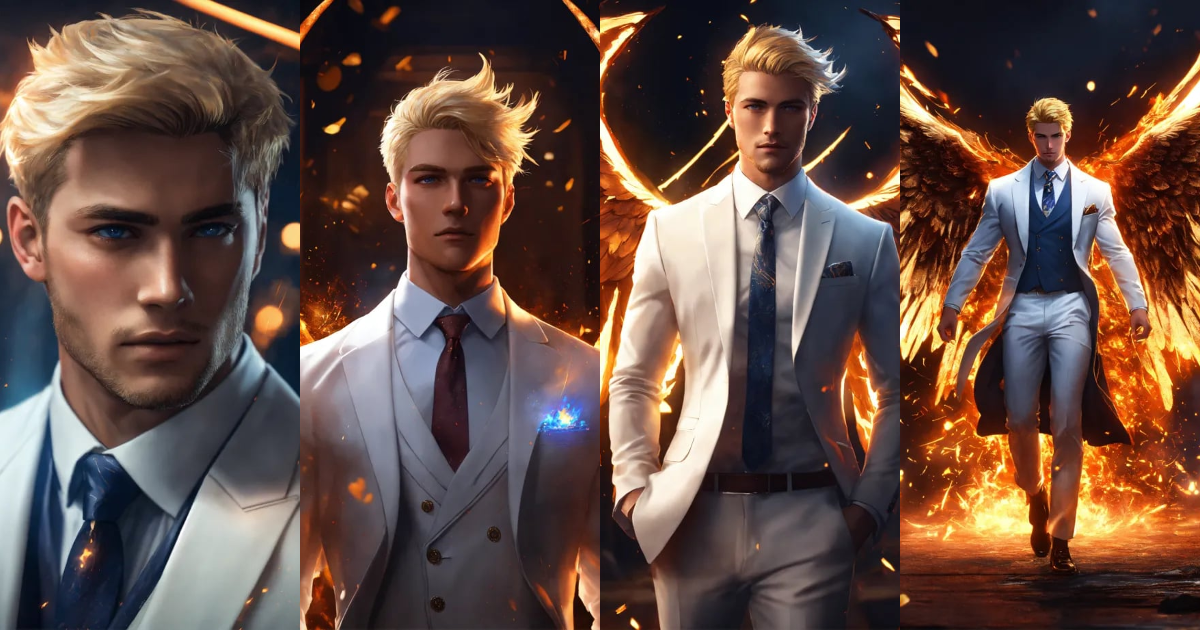 Lexica - "magical Angel of Deceit", dark sky, rays of eerie light ...