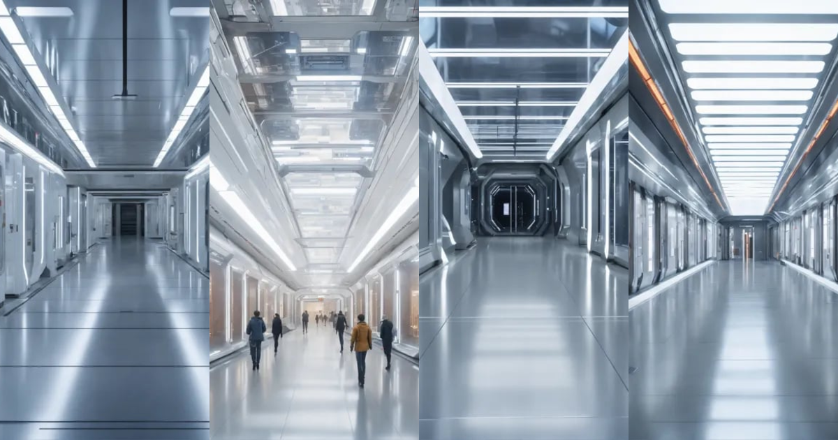 Lexica - A realistic photo of a crowded very wide and tall futuristic ...