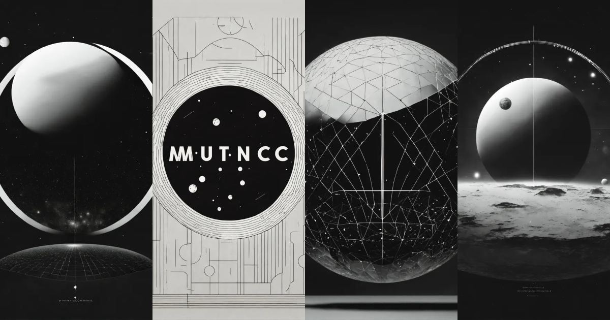 Lexica - (((monochrome minimalistic branding design))) Cosmic forces ...