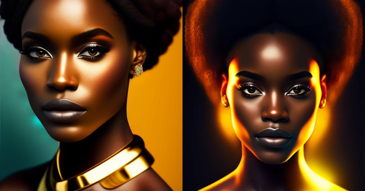 Lexica - Golden face of a black girl