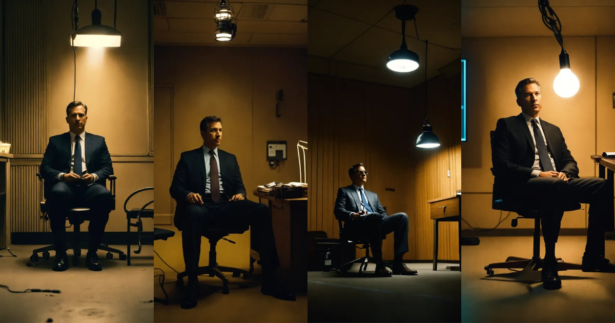 Lexica - An FBI Agent sitting in a chair in an interrogation room ...