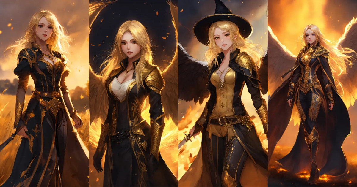 Lexica - Half angel (asimar) young female, pathfinder art style. full ...