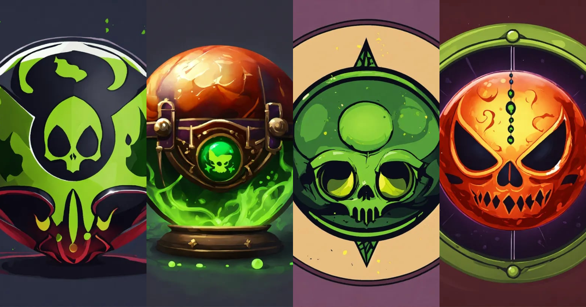 Lexica - Spell ball of poison, game icon, stylized, simple design ...