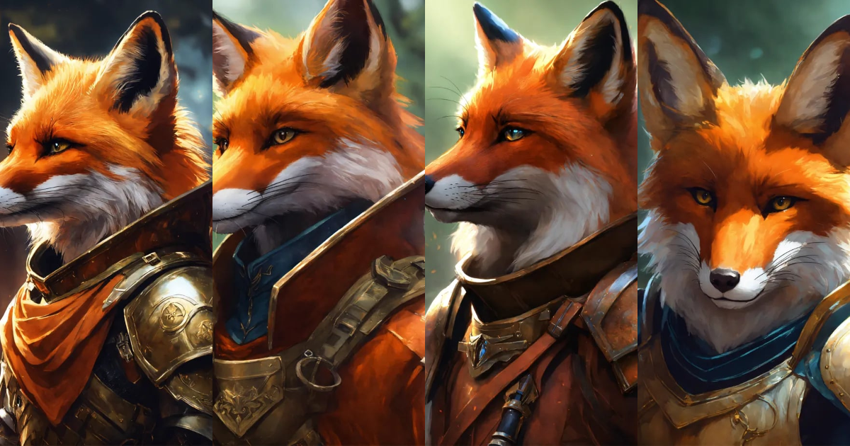 Lexica - Portrait a fox, concept art 4k, by Orion_12. Fox has barding ...